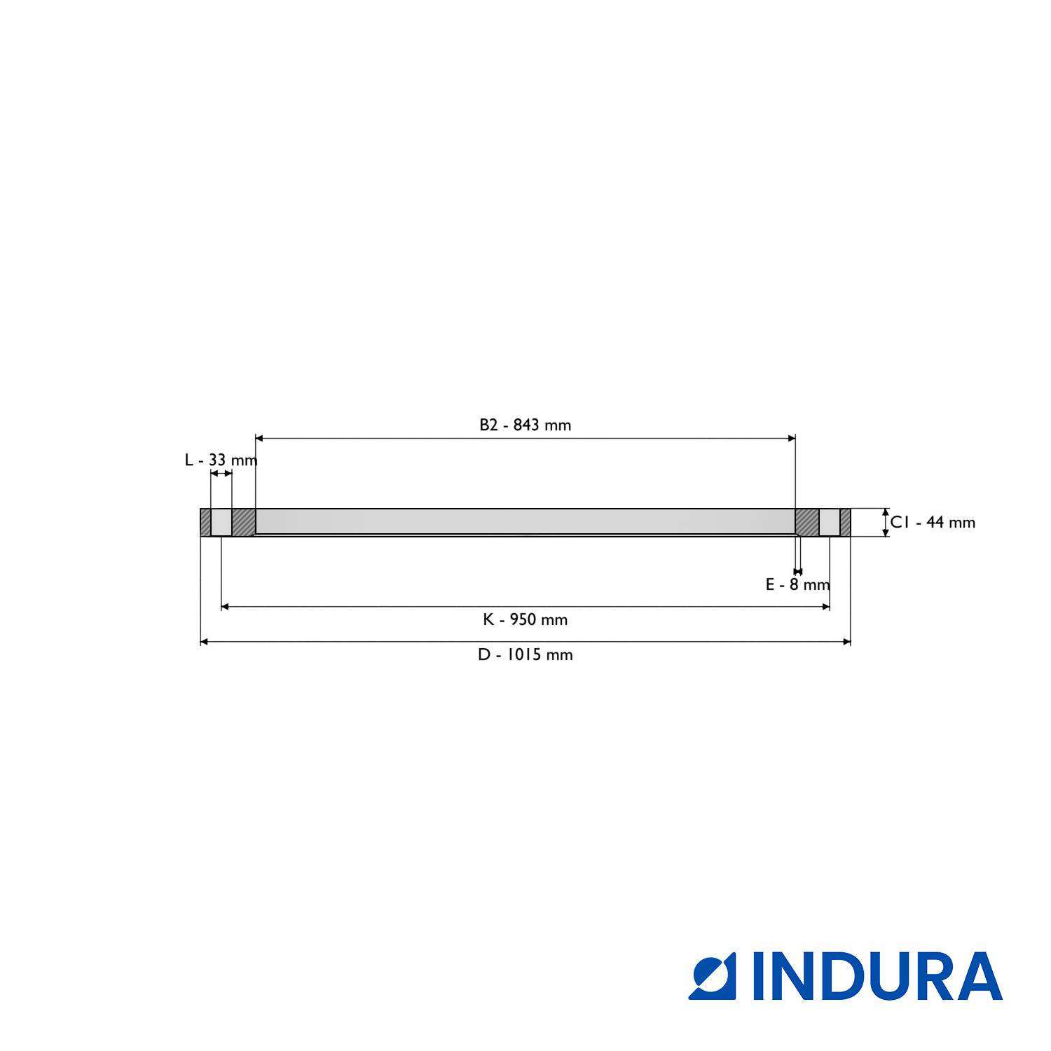 Losflansch, FVE, EN 1092-1, T:02, PN10, DN800, S235JR, INDURA