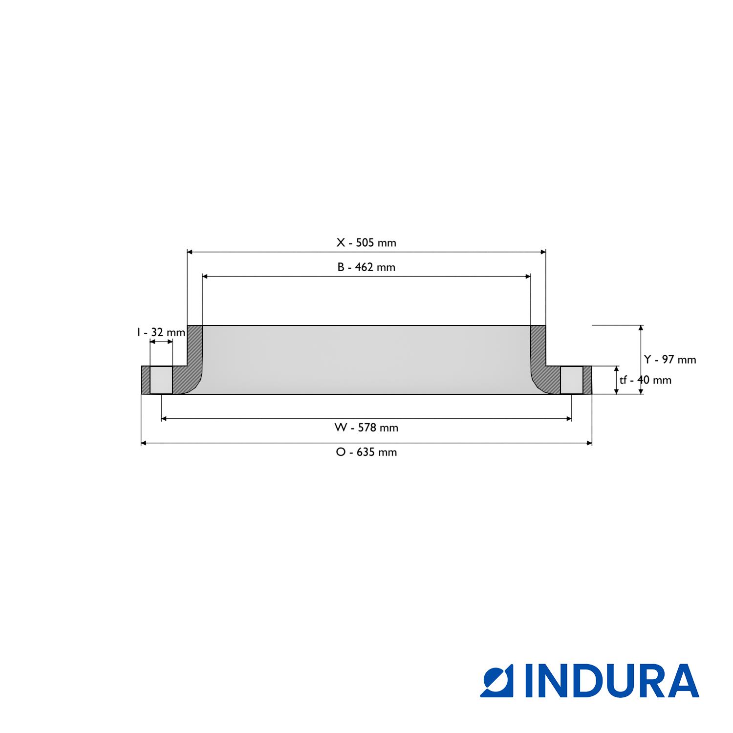 Lap Joint flange, ASME B16.5, 150 lbs, 18", AISI316L, INDURA