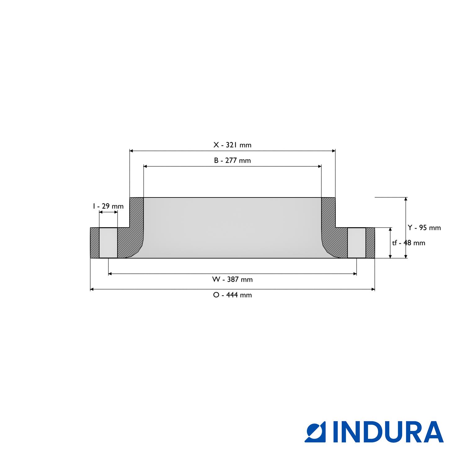 Lap Joint flange, ASME B16.5, 300 lbs, 10", AISI316L, INDURA