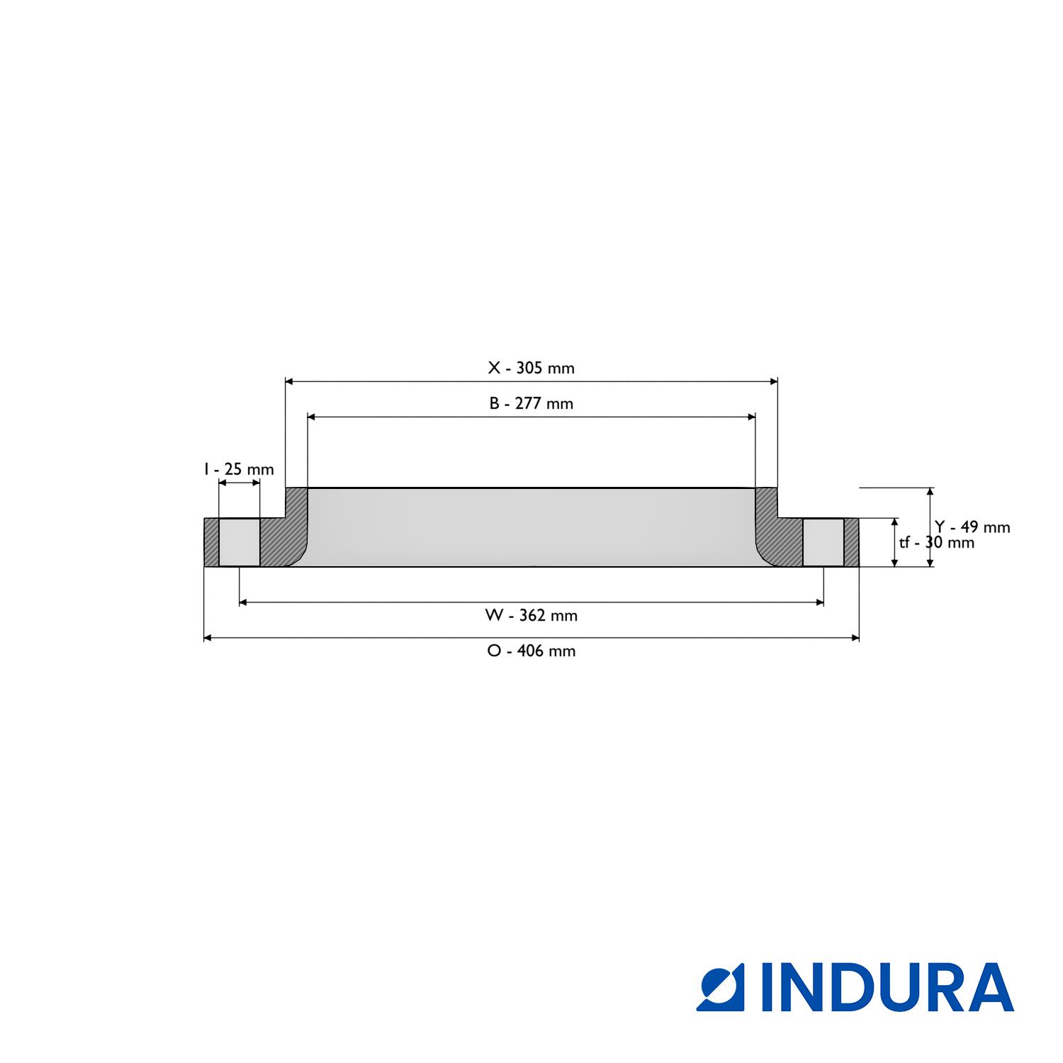 Lap Joint flange, ASME B16.5, 150 lbs, 10", AISI304L, INDURA