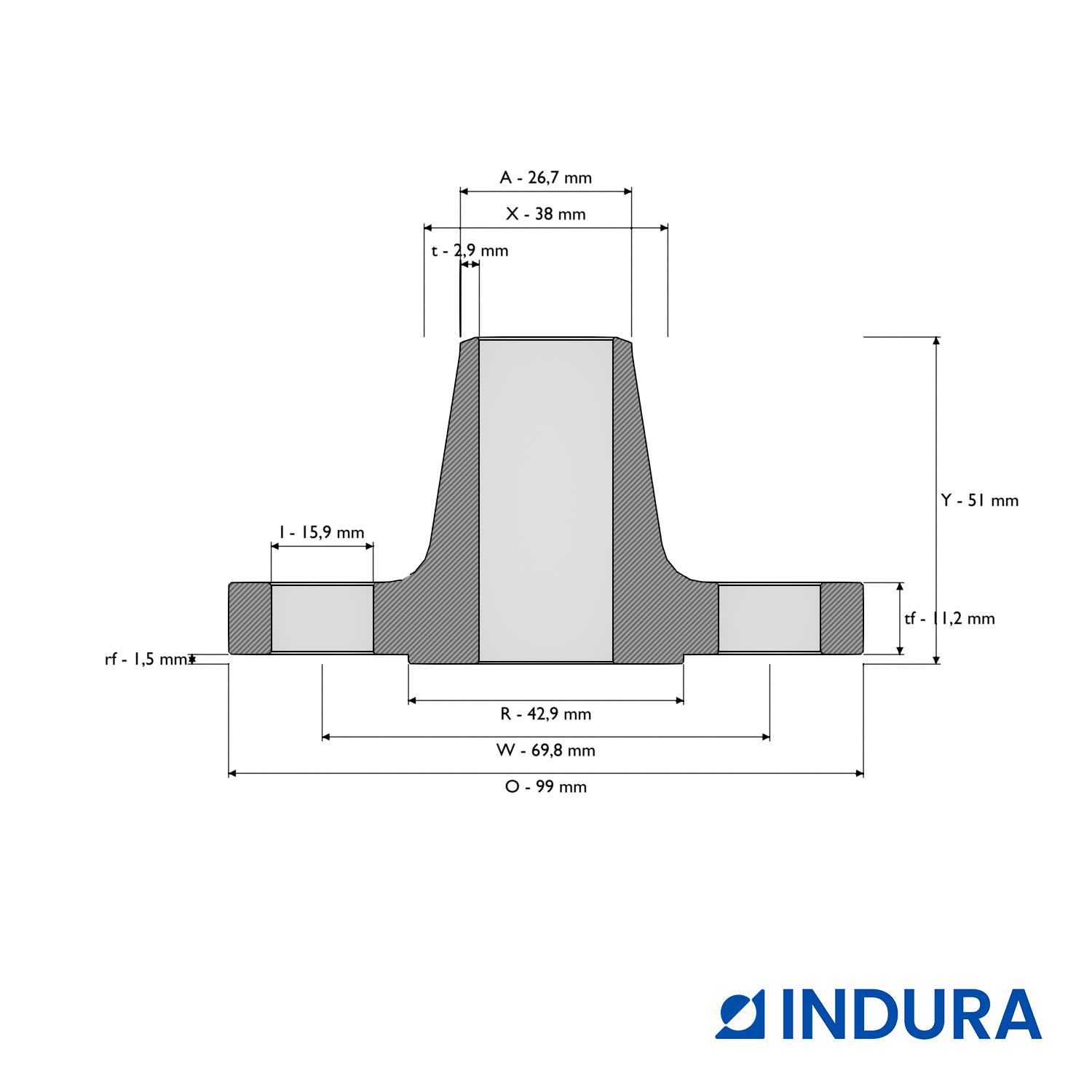 Welding neck flange, ASME B16.5, Sch. Std., 150 lbs, 3/4", LF2 CL1-SA ...
