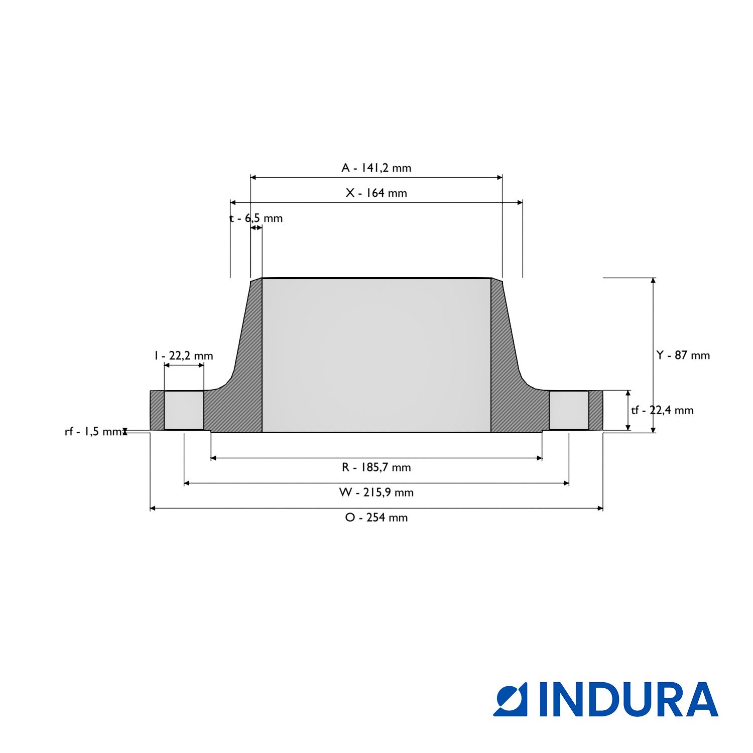 Welding neck flange, ASME B16.5, Sch. Std., 150 lbs, 5", LF2 CL1-SA ...