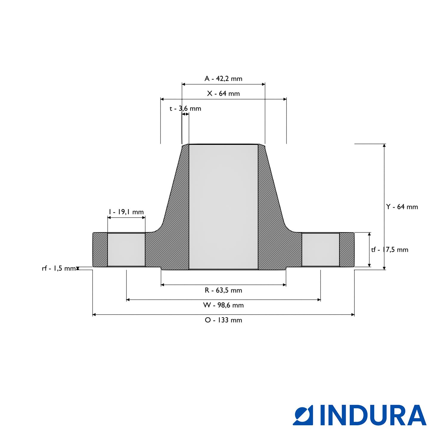 Welding neck flange, ASME B16.5, Sch. Std., 300 lbs, 1 1/4", LF2 C1-SA ...