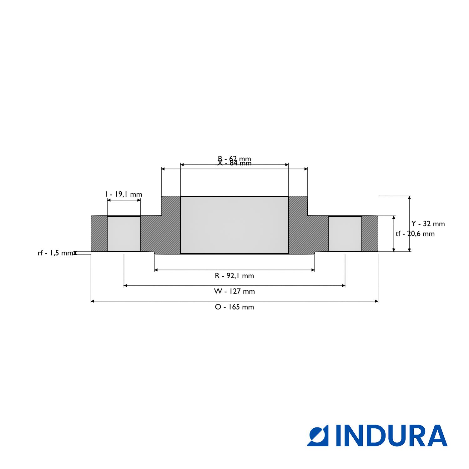 Slip-On flange, ASME B16.5, 300 lbs, 2", LF2 C1-SA/A105N-P280GH, INDURA
