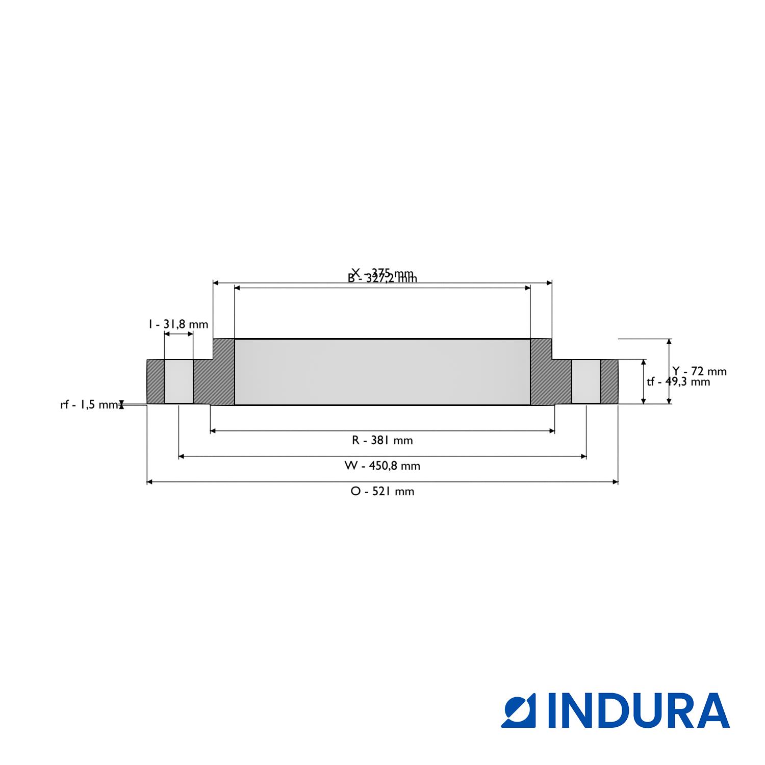 Slip-On flange, ASME B16.5, 300 lbs, 12", LF2 CL1-SA/A105N-P280GH, INDURA
