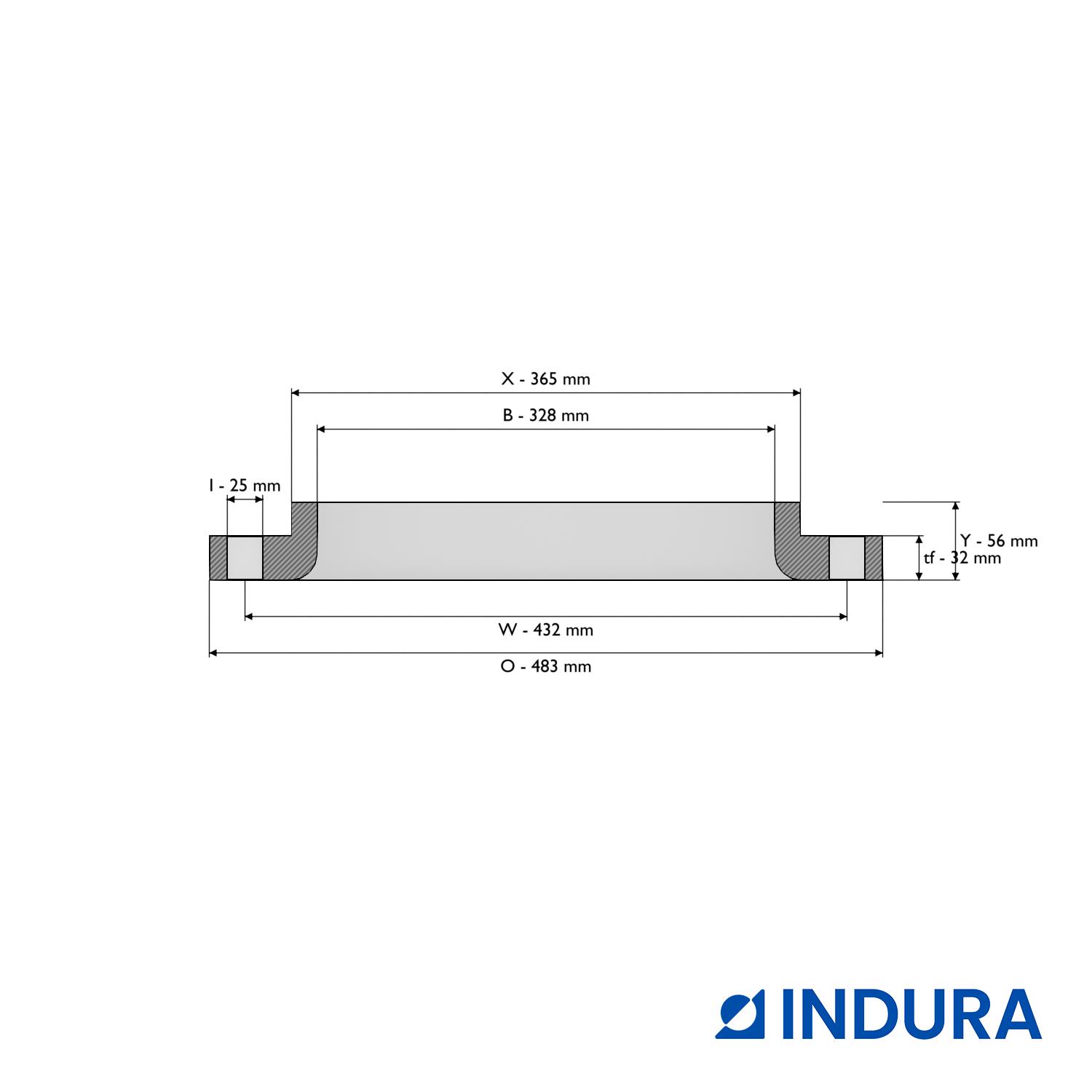 Lap Joint flange, ASME B16.5, 150 lbs, 12", LF2 CL1-SA/A105N-P280GH, INDURA