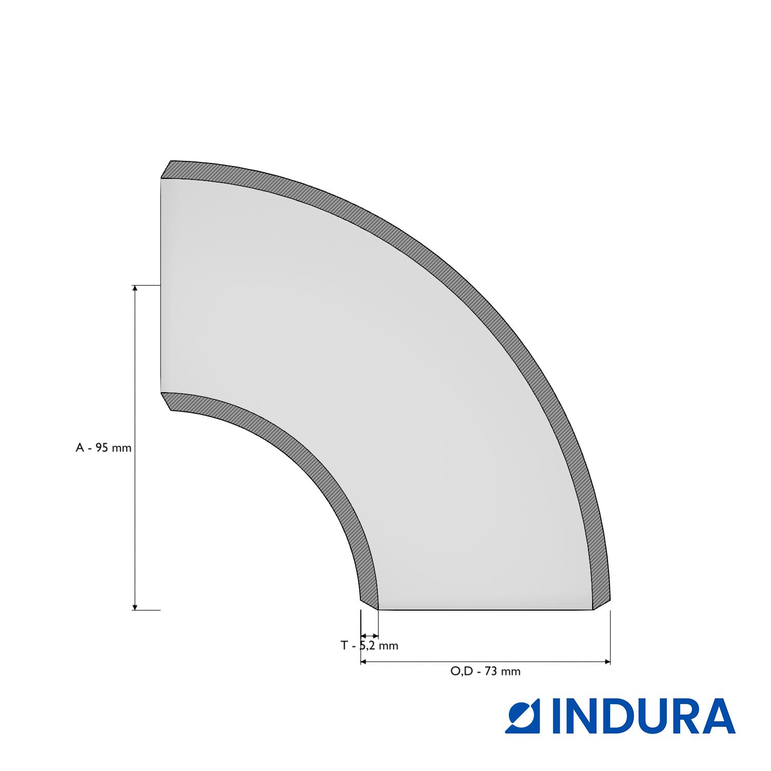 Rohrbogen, ASME B16.9, Sch. Std./40, 2 1/2", A-234 WPB, INDURA