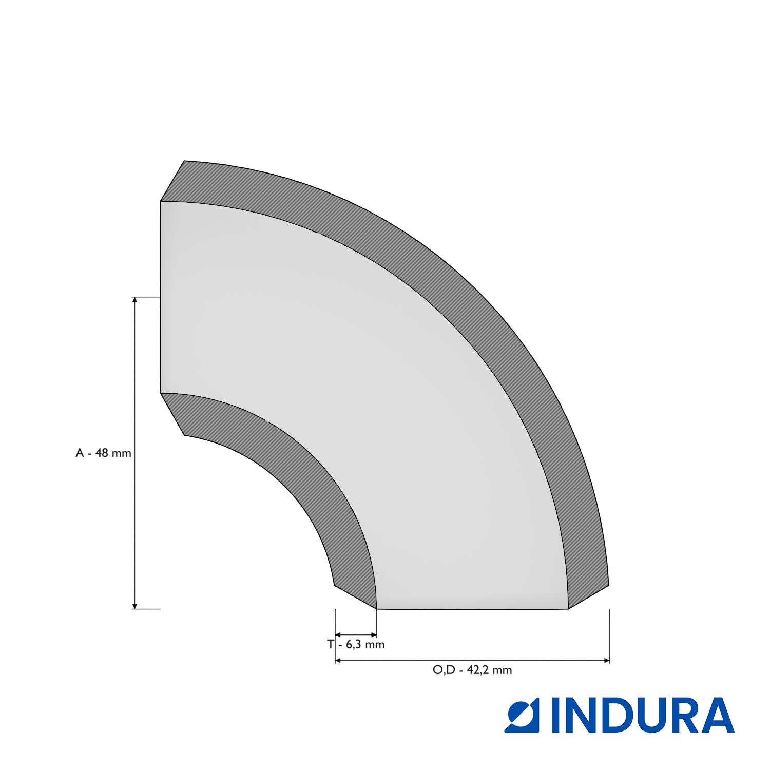 Rohrbogen, ASME B16.9, Sch. 160, 1 1/4", A-234 WPB, INDURA