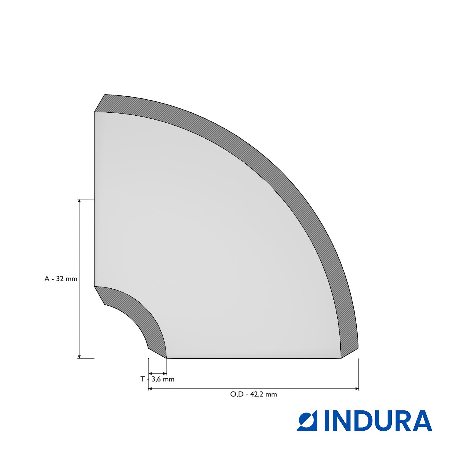 Rohrbogen, ASME B16.9, Sch. Std./40, 1 1/4", A-234 WPB, INDURA