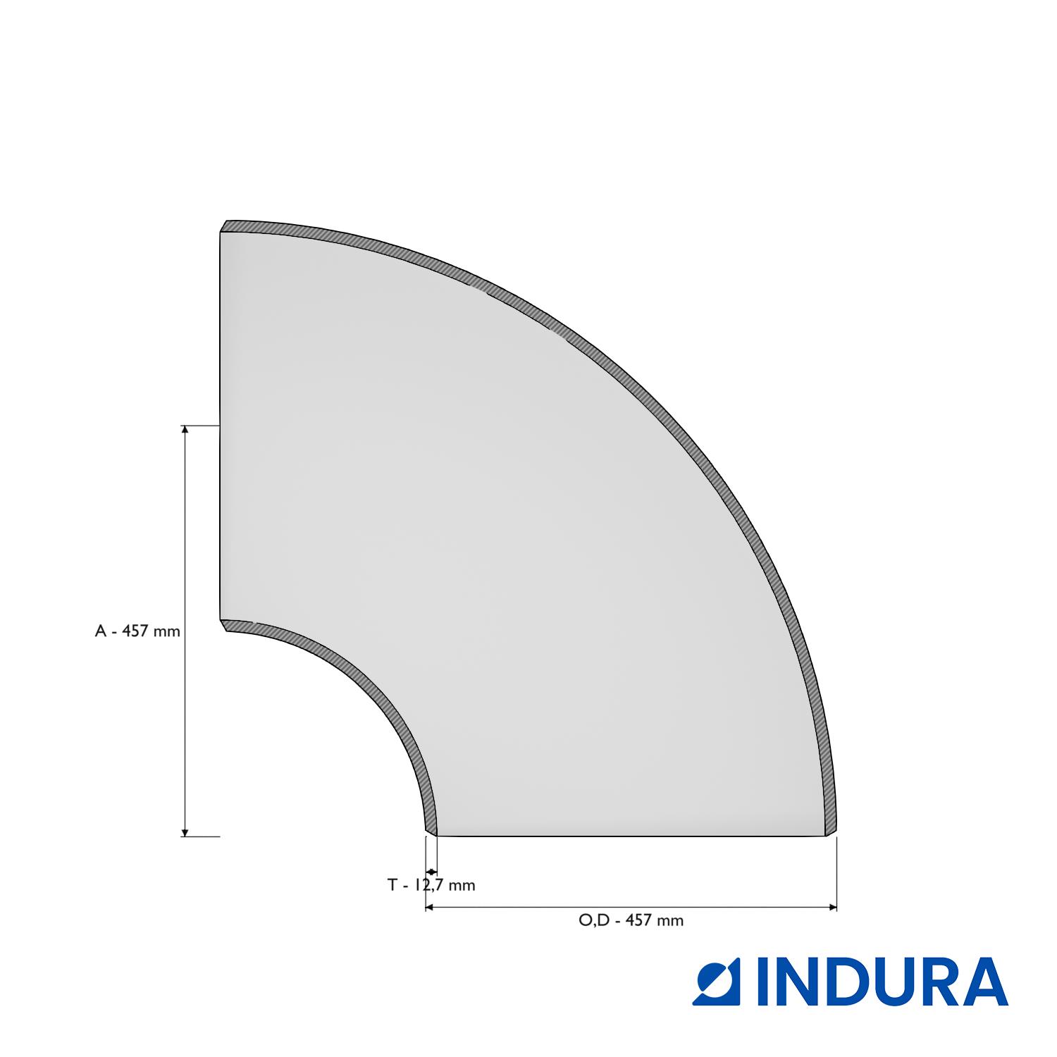 Rohrbogen, ASME B16.9, Sch. XS, 18", A-234 WPB, INDURA