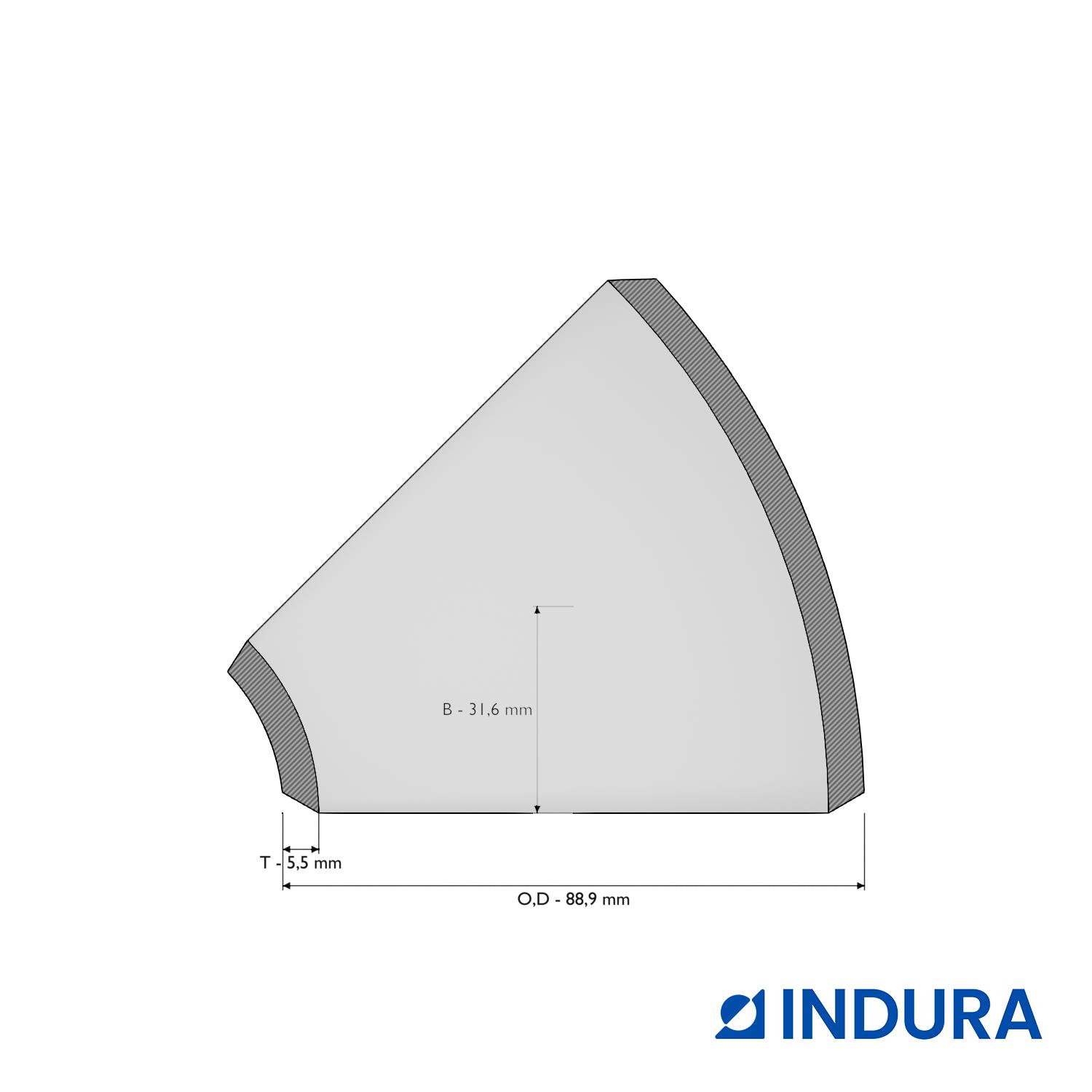 Rohrbogen, ASME B16.9, Sch. Std./40, 3", A-234 WPB, INDURA