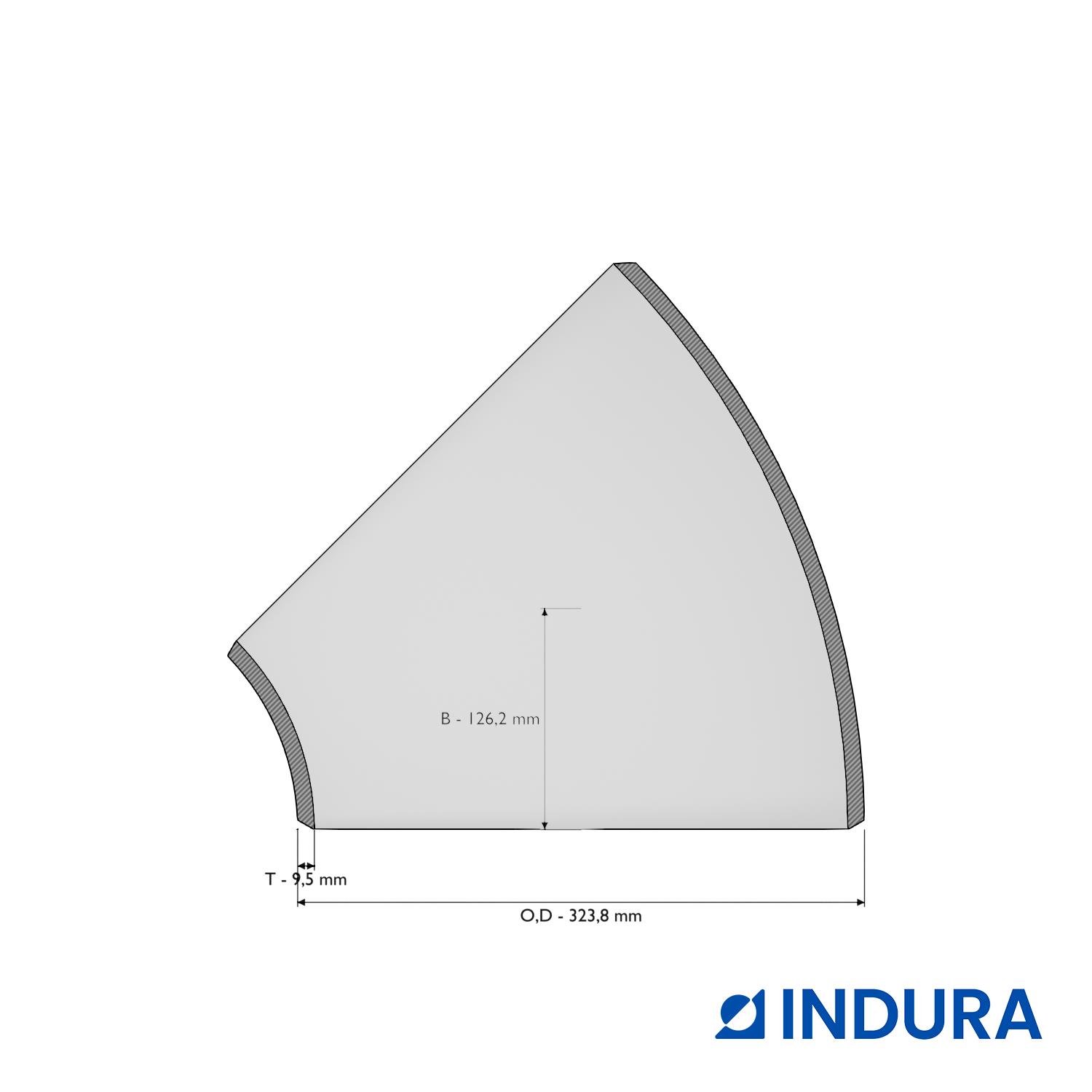 Rohrbogen, ASME B16.9, Sch. Std., 12", A-234 WPB, INDURA