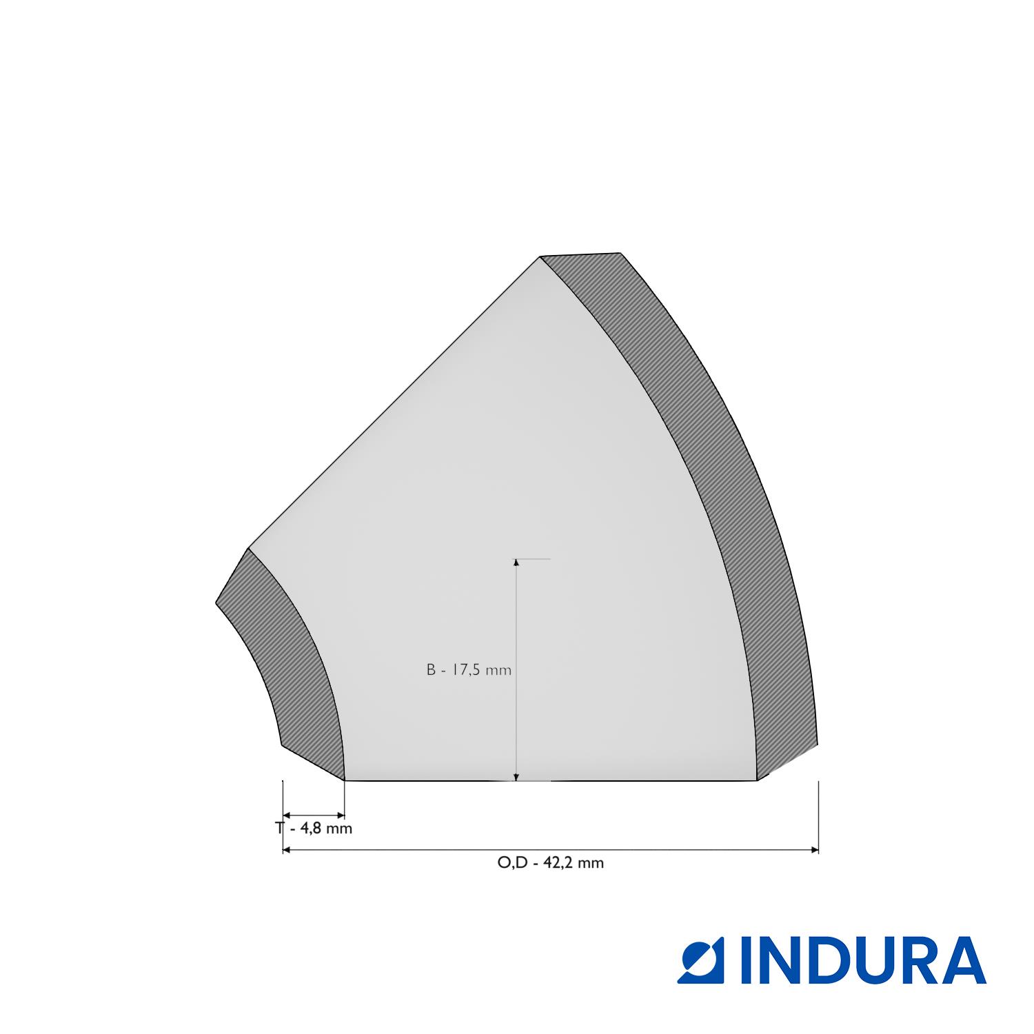 Rohrbogen, ASME B16.9, Sch. XS/80, 1 1/4", A-234 WPB, INDURA