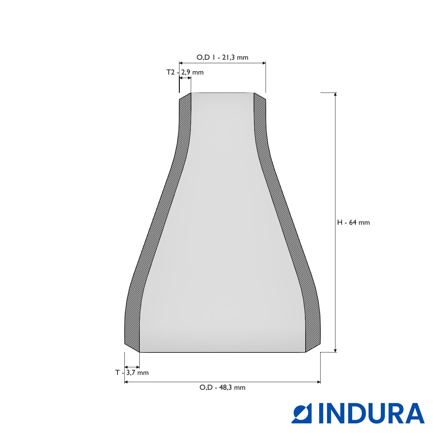 Concentric Reducer, ASME B16.9, Sch. Std./40, 1 1/2"x1/2", A-234 WPB ...