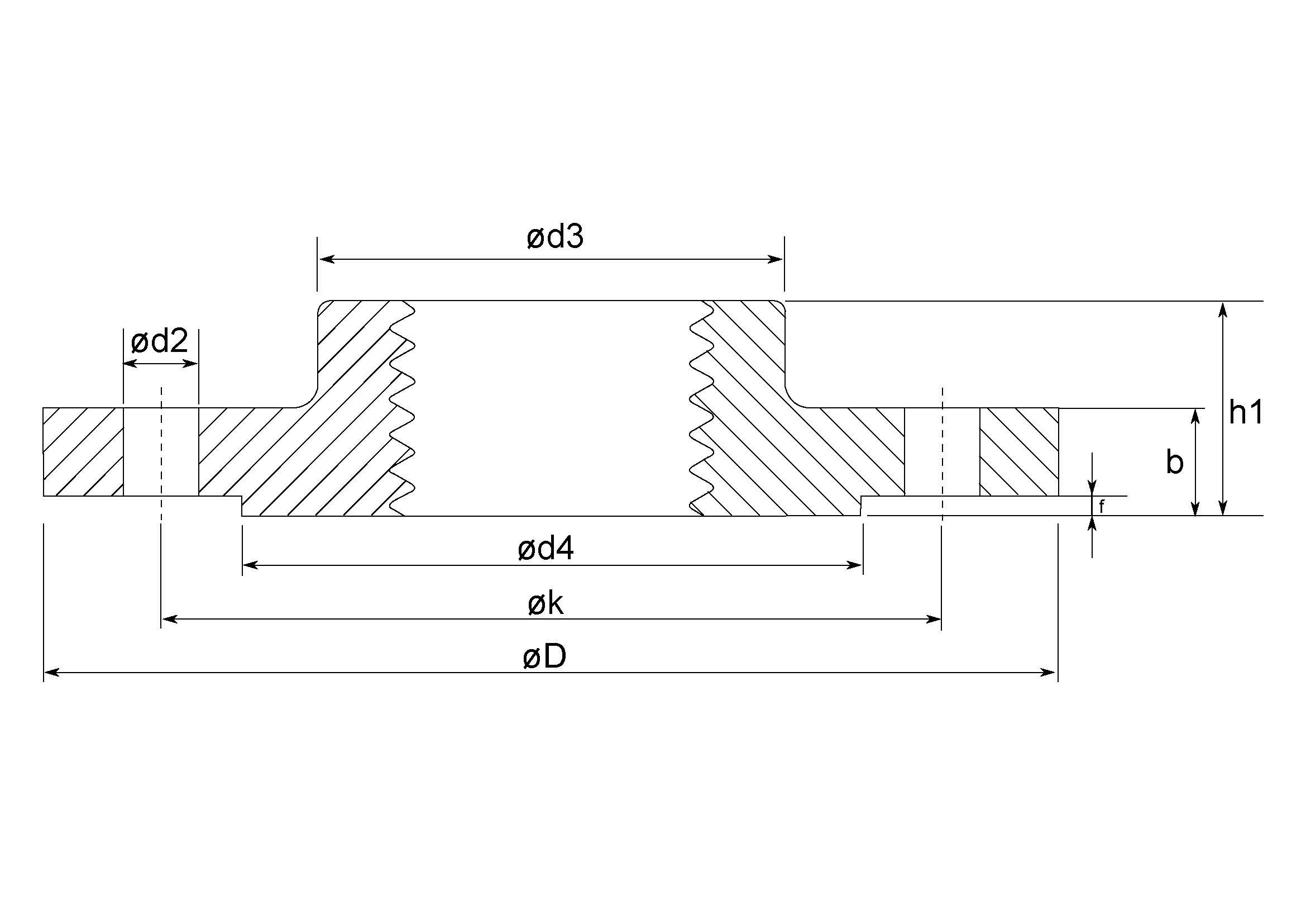 Threaded flange, DIN2566, PN10-16, DN15, P250GH, INDURA