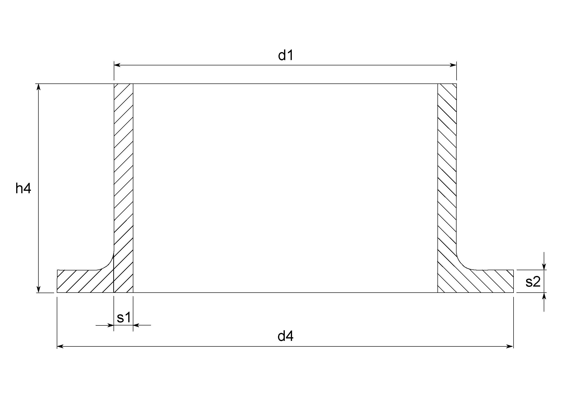 Pressed collar, DIN2642, PN10, DN125, P235GH-TC1, INDURA