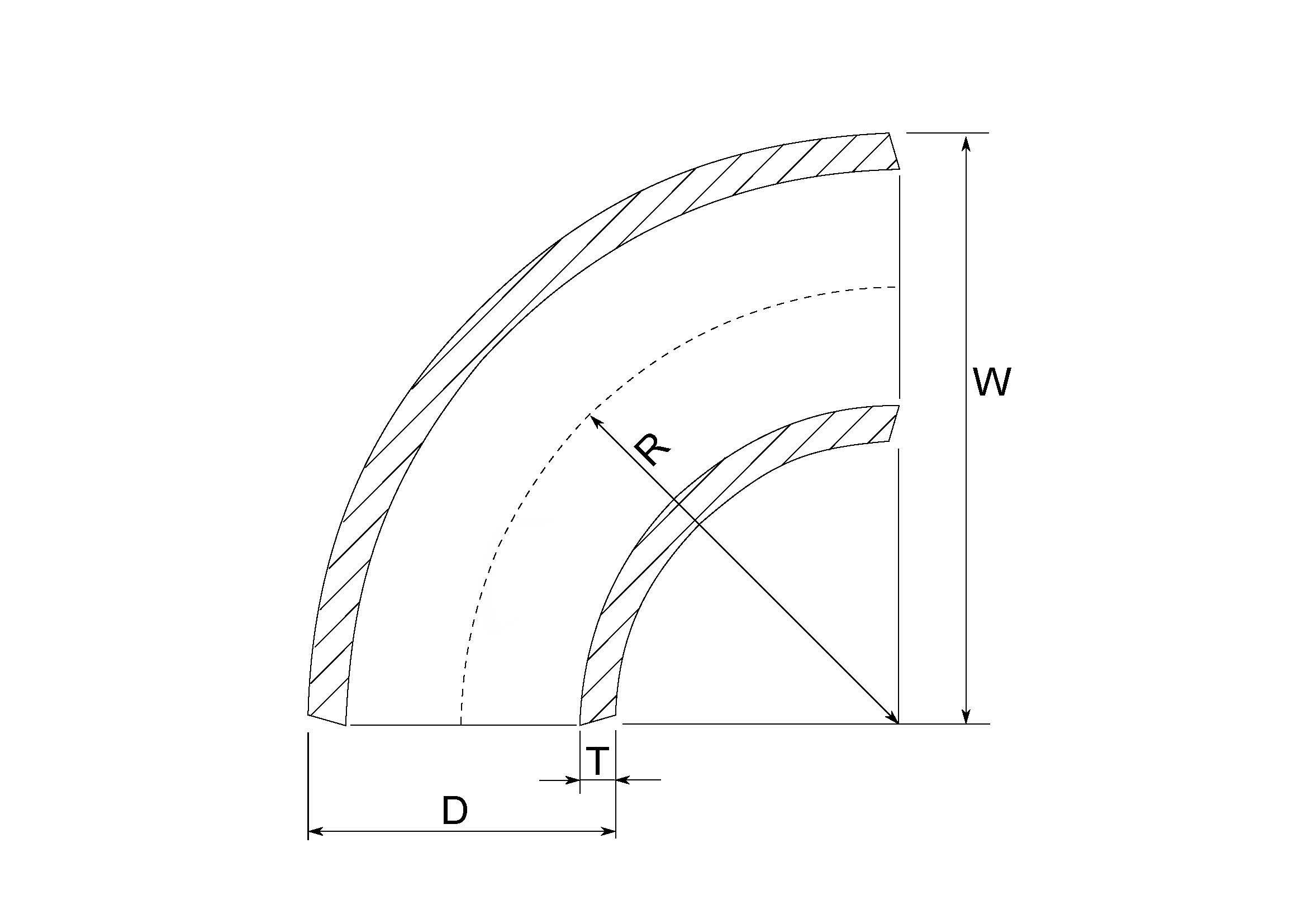 Butt Weld Elbow, EN10253-2, T:A, 42.4, P235GH-TC1, INDURA