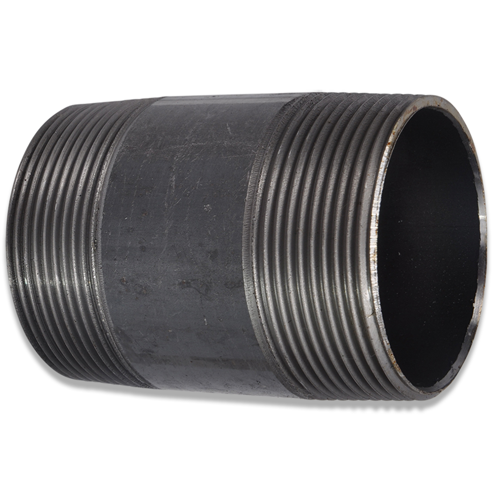 Barrel nipple, Black, EN 10241, 1 1/4", INDURA